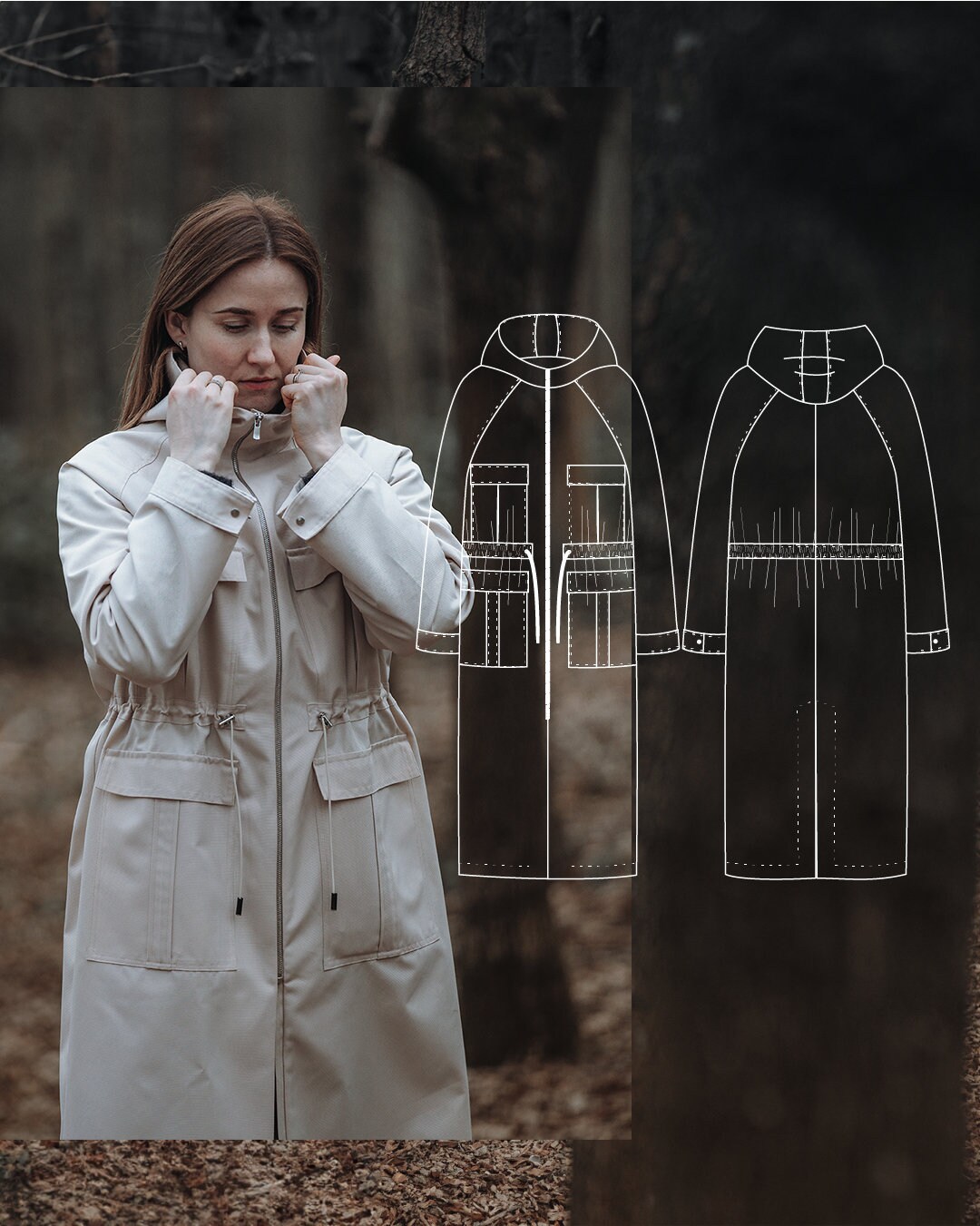 Digital Sewing Pattern Vivian Trench Coat - Etsy
