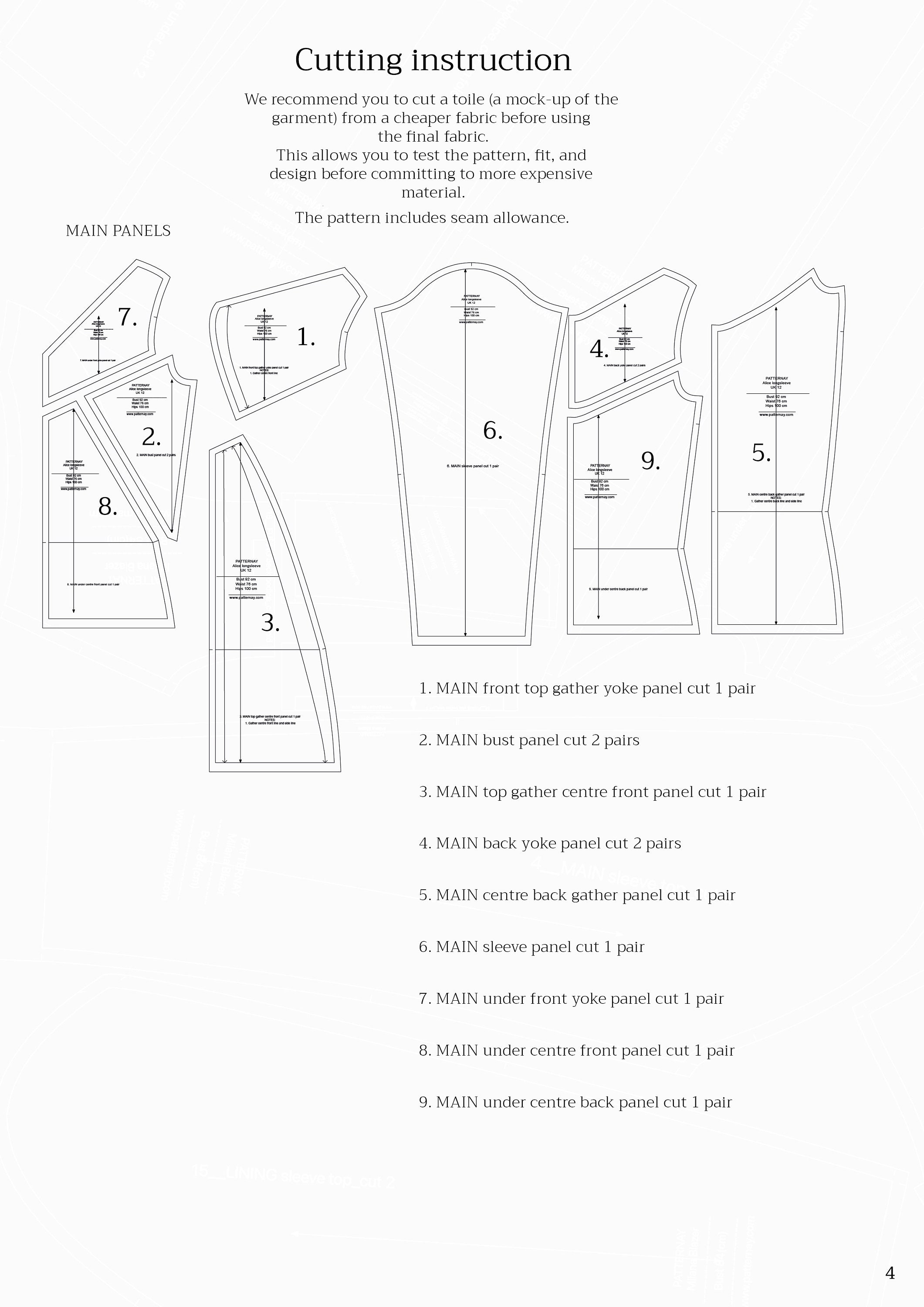 Digital Sewing Pattern Alice Long-sleeved Top - Etsy