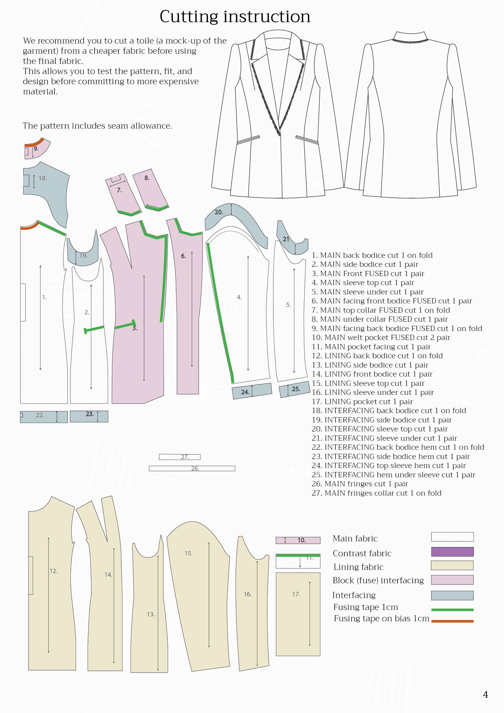 Digital Sewing Pattern Georgia Blazer - Etsy