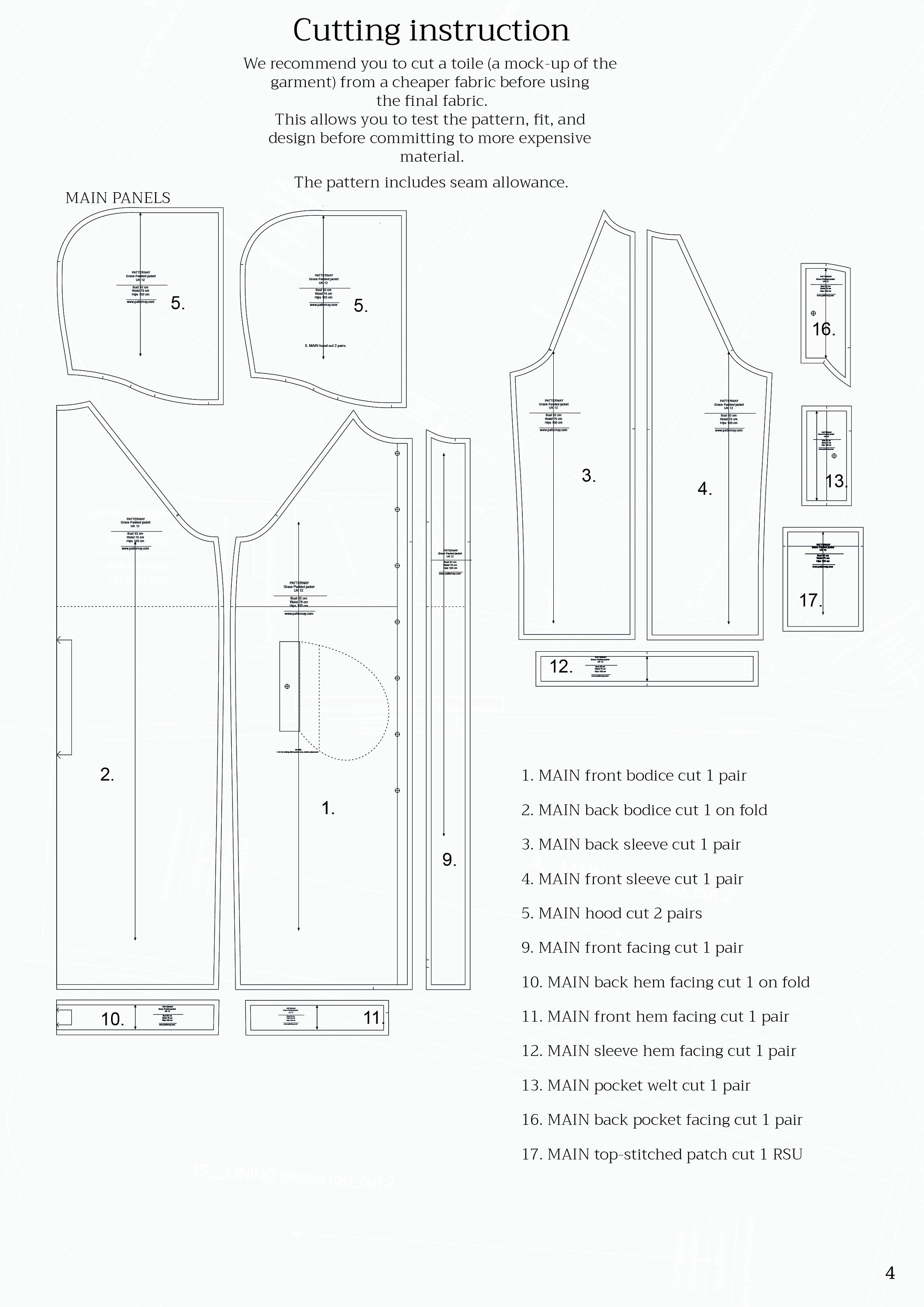 Digital Sewing Pattern Grace Padded Jacket - Etsy