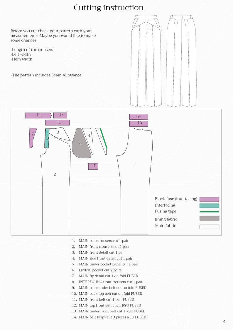 Digital Sewing Pattern SOFIA Trousers - Etsy