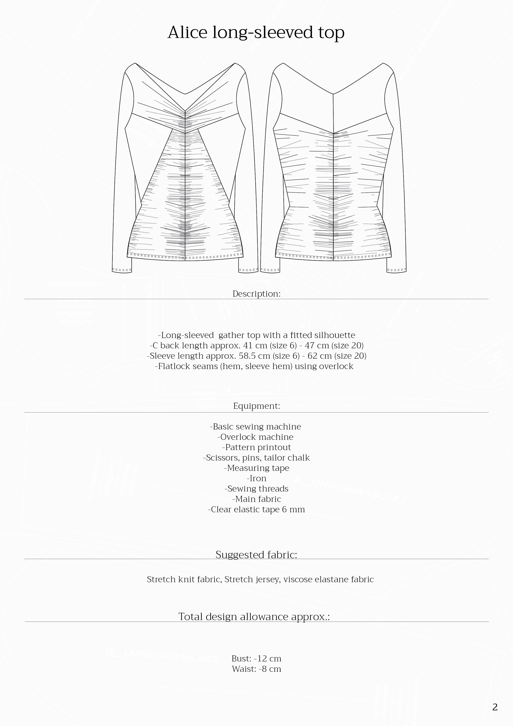 Digital Sewing Pattern Alice Long-sleeved Top - Etsy