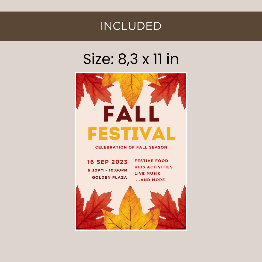 Editable Canva Template, Fall Festival, Fall Festival Flyer, Digital ...