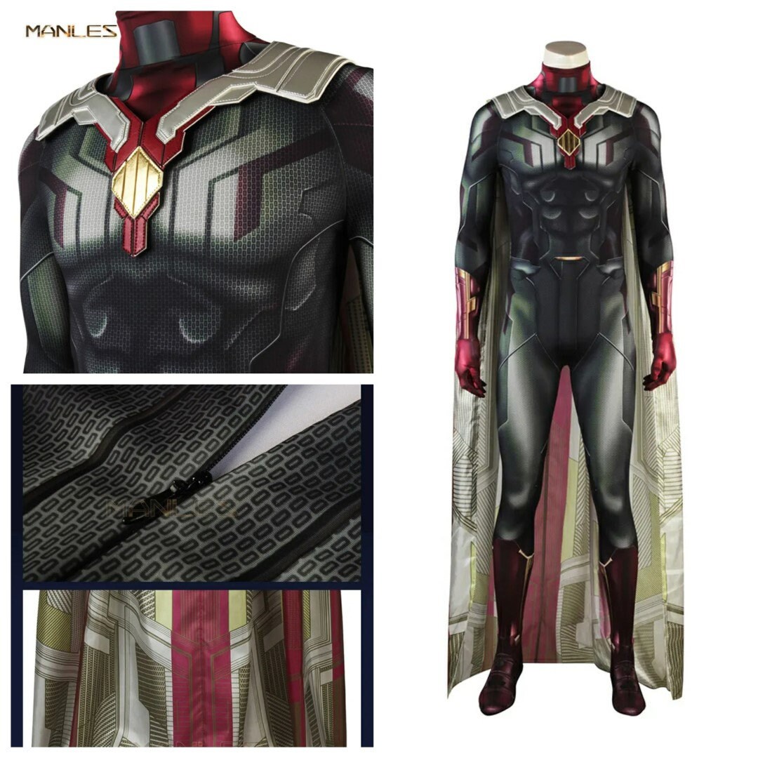 Avengers Infinity War Movie Vision Costume:adult Bodysuit for - Etsy