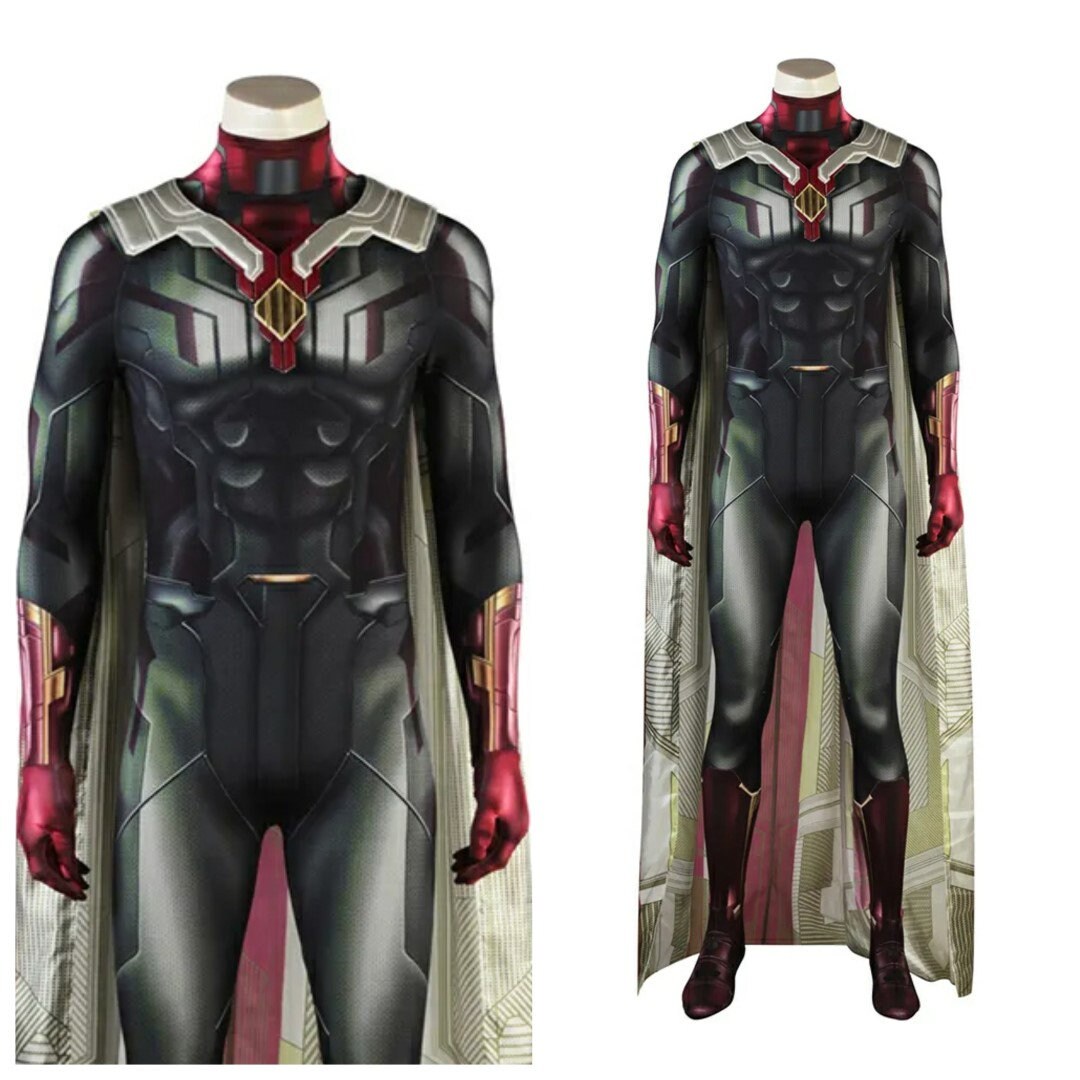 Avengers Infinity War Movie Vision Costume:adult Bodysuit for - Etsy
