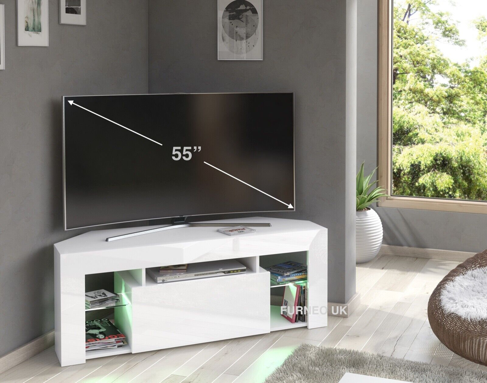 Corner high tv stand store