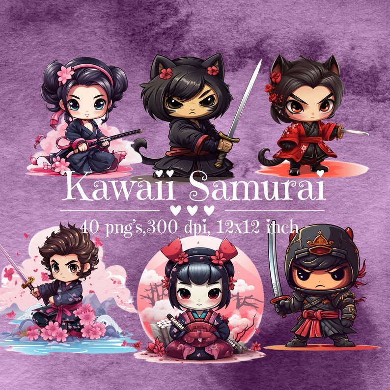 40 Kawaii Samurai - Etsy