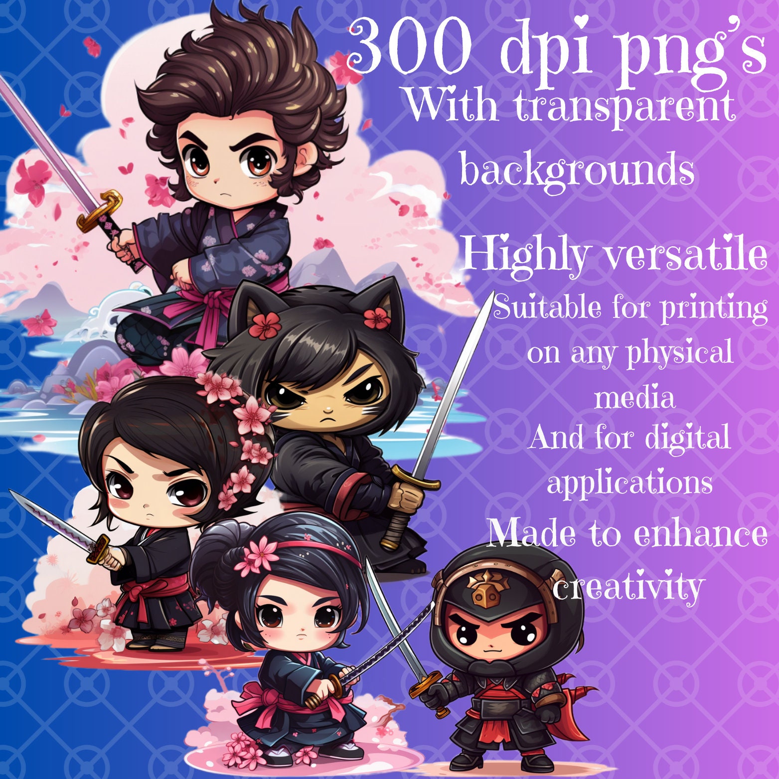 40 Kawaii Samurai - Etsy