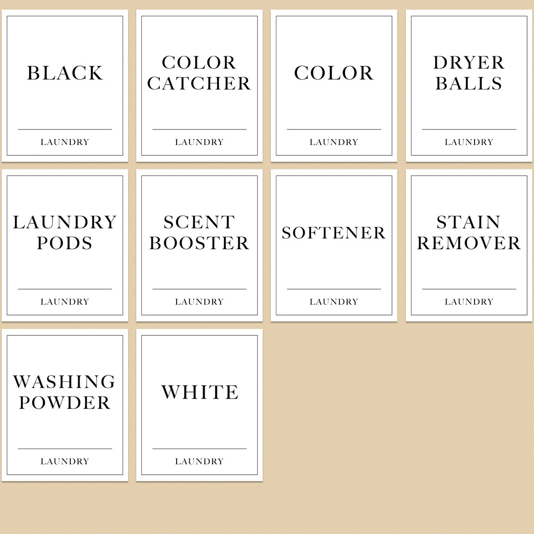White Laundry Labels Digital Laundry Labels Digital Labels Instant ...