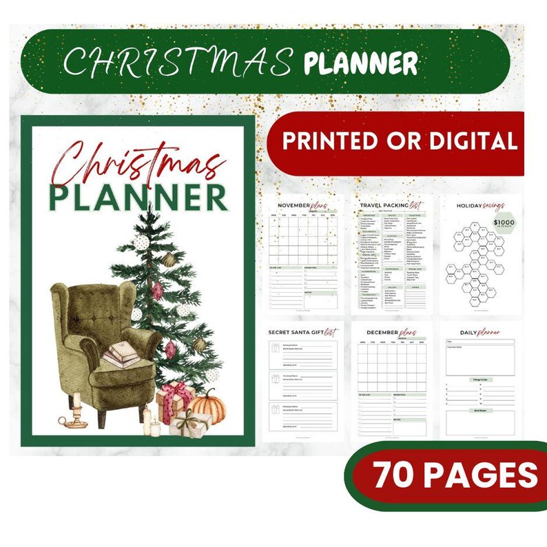 Christmas Planner Printable | Digital Christmas Planner | Holiday ...