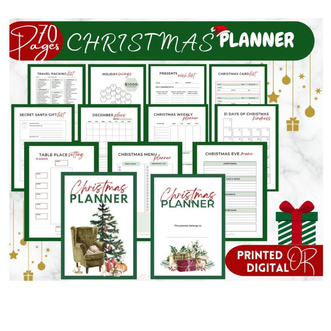 Christmas Planner Printable | Digital Christmas Planner | Holiday ...