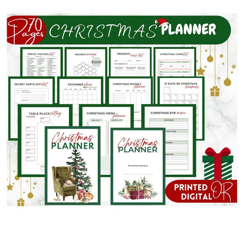 Christmas Planner Printable | Digital Christmas Planner | Holiday ...