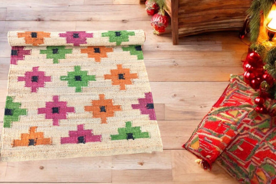 Traditional Indian Handmade New Pattern Jute Rug, Livingroom/hallway ...