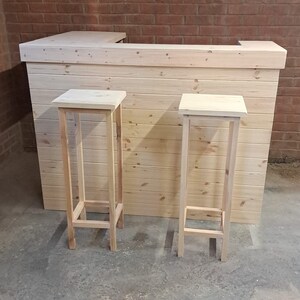 U Shape Home Bar and Stools 1.3m X 1m Ideal for Summerhouses/mancaves ...