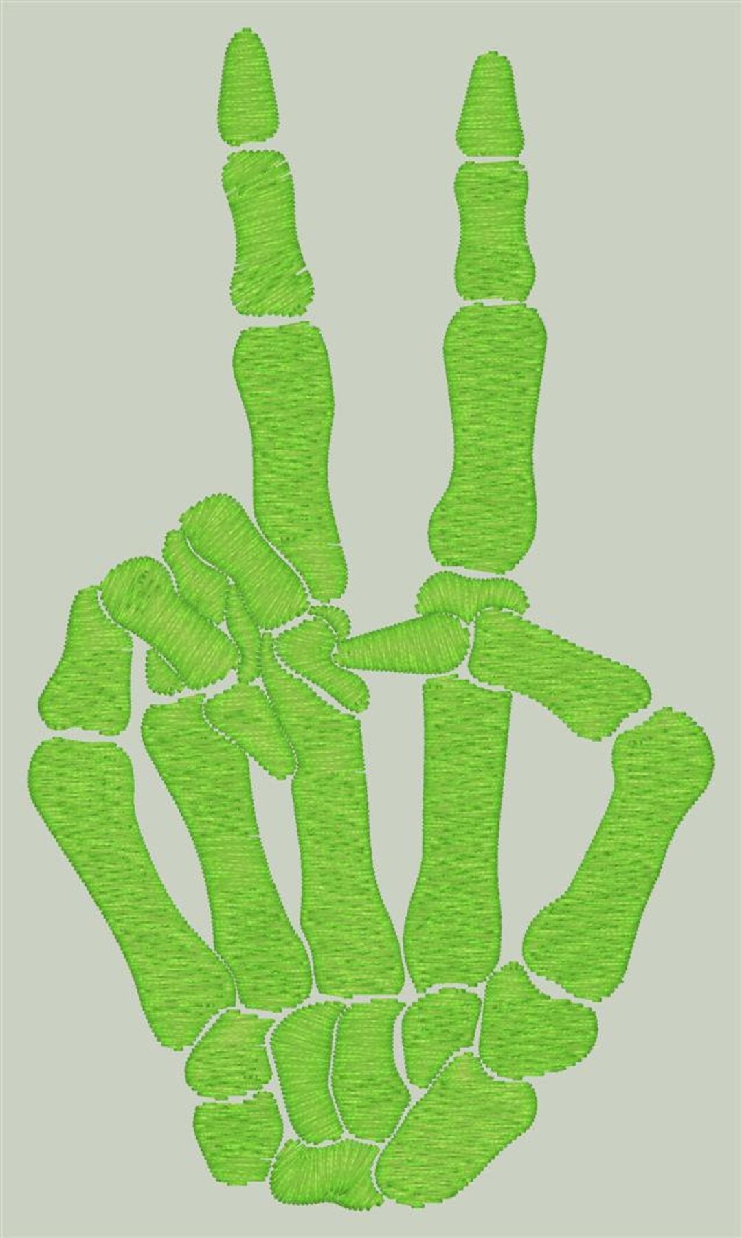 Skeleton Hand Peace / Deuces Embroidery File - Etsy