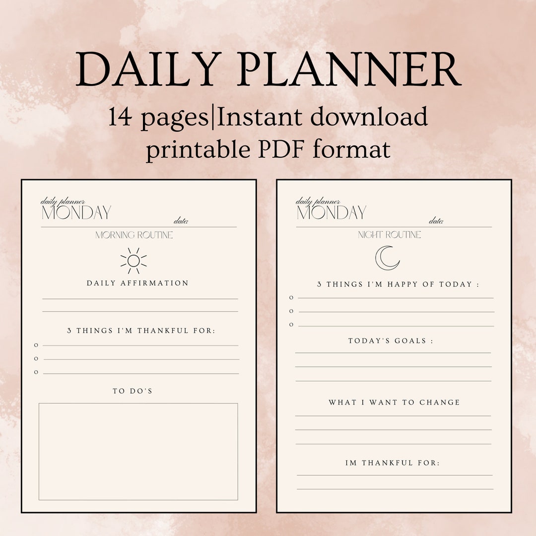 Printable Daily Planner/daily Planner Page PDF or Print /daily - Etsy