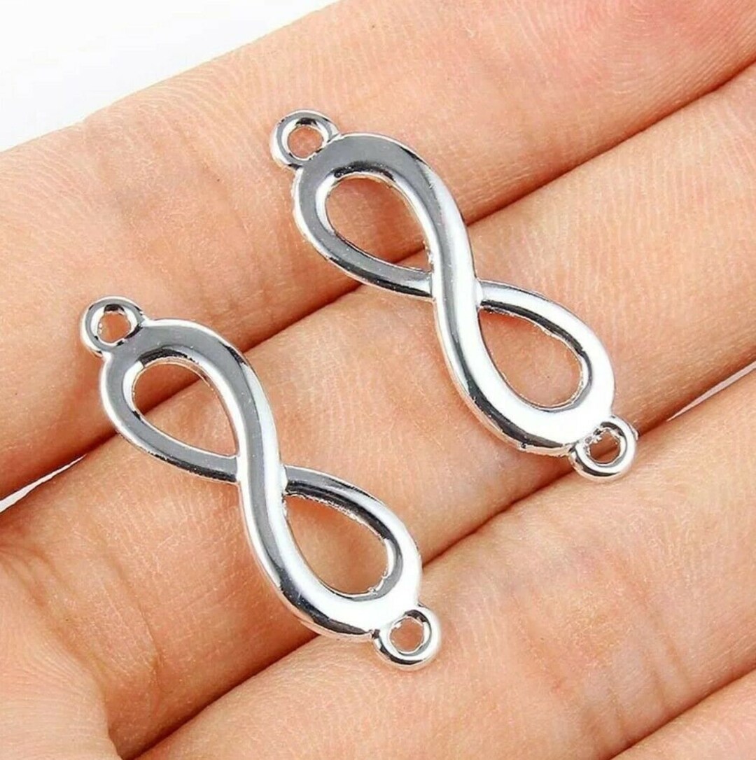 100 Psc Infinity Charms Connectors Tibetan Silver for Jewelry Making ...