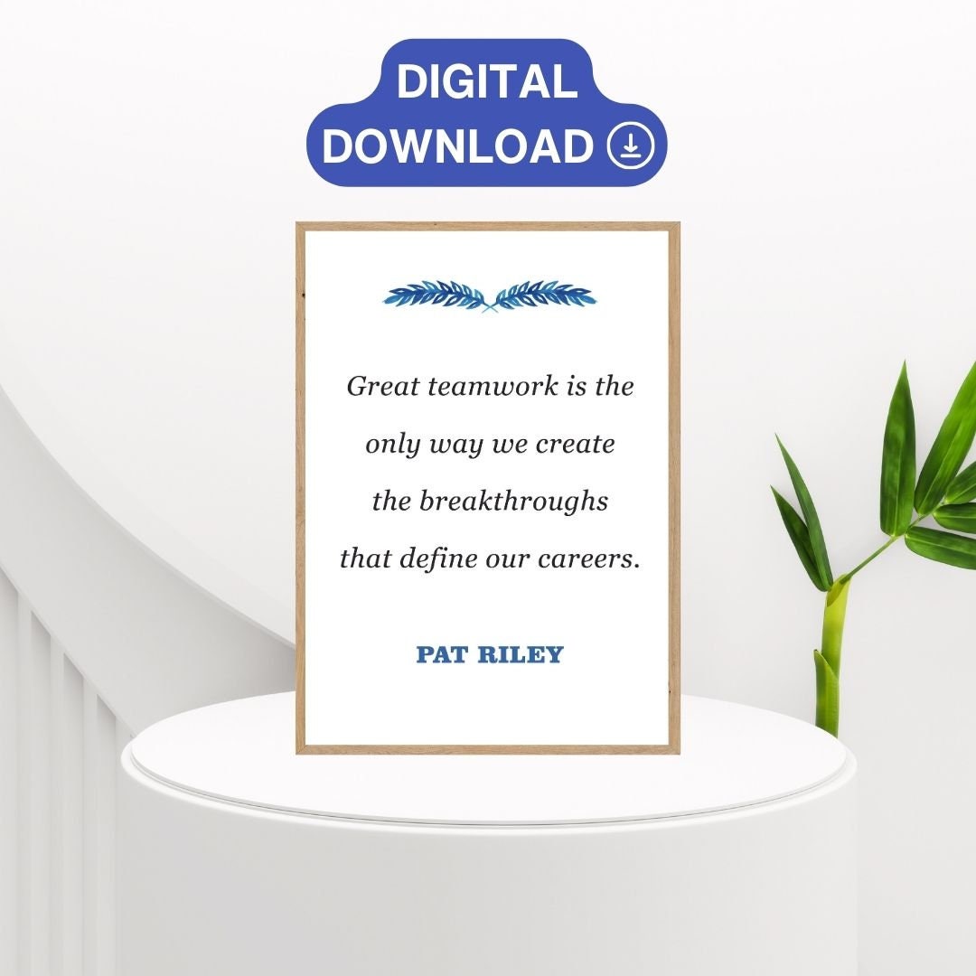 Pat Riley Quote Ready to Print on Posters, A3 and A4 Black and White ...