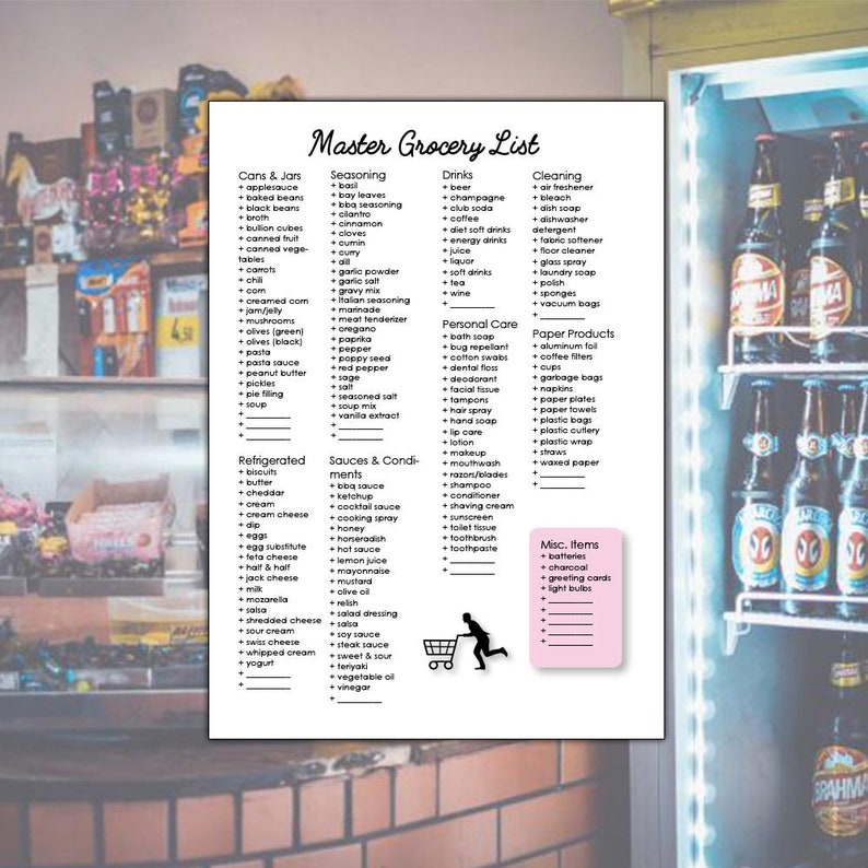 The Ultimate Grocery List for Organized Families Printable A4 Two-page ...