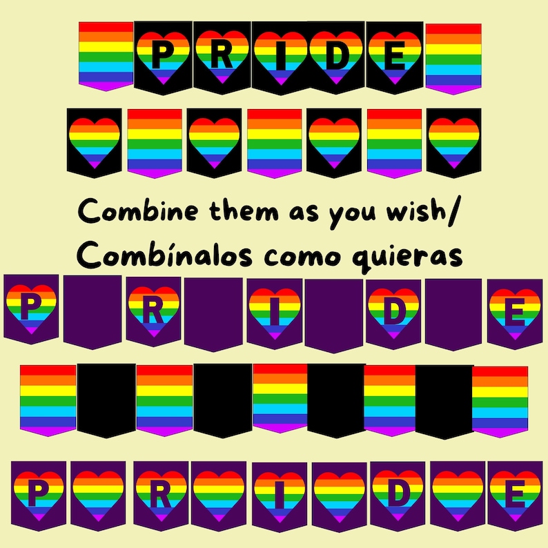 Pride Flags Printable Banner, Pride Month, 16 Pieces Bunting Set, Pride ...