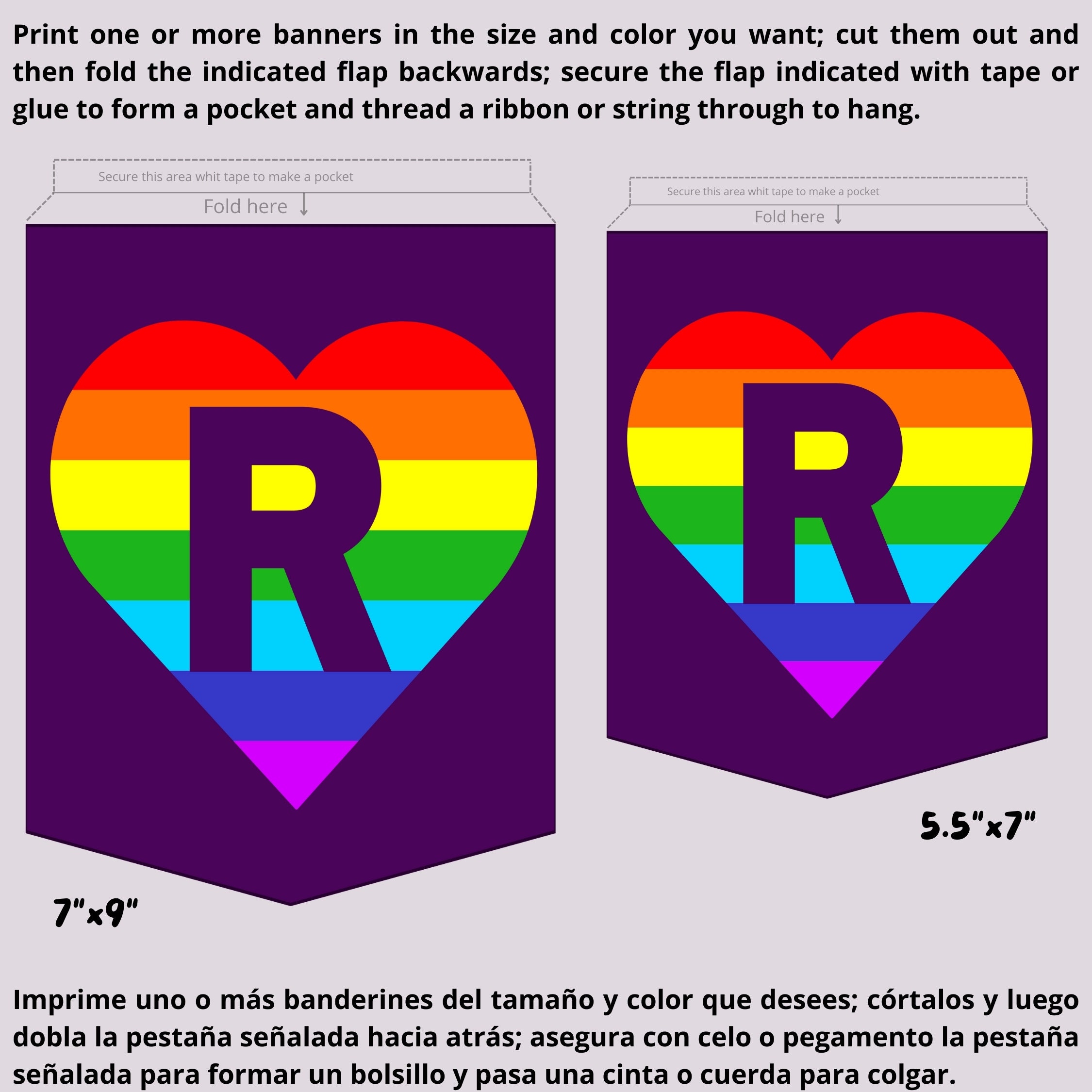 Pride Flags Printable Banner, Pride Month, 16 Pieces Bunting Set, Pride ...