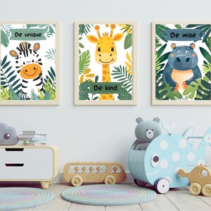 6 Safari Animal Prints Set, Safari Nursery Wall Art, Kids Room Decor ...