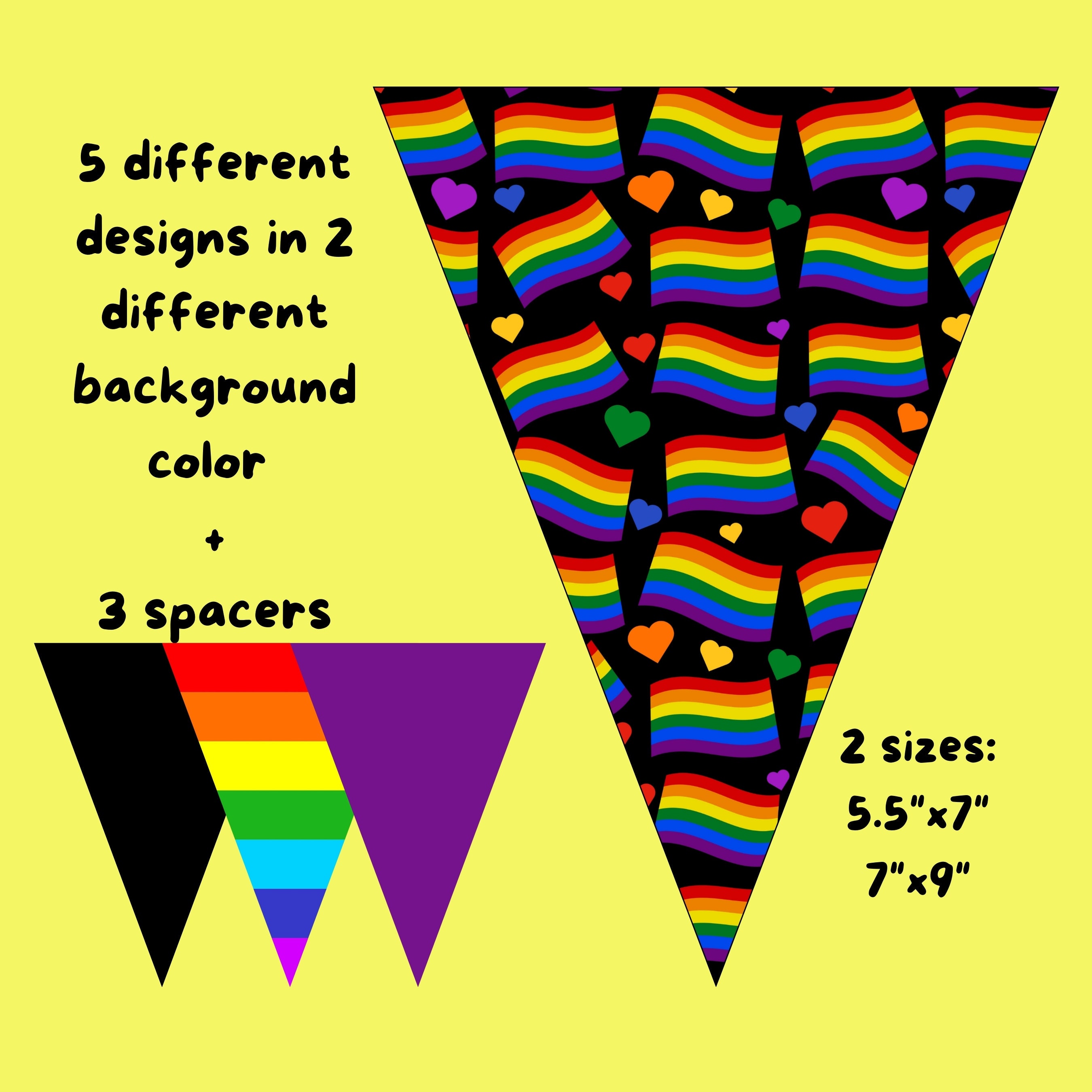 Pride Flags, Printable Banner and Signs, Birthday Gay Party Decoration ...