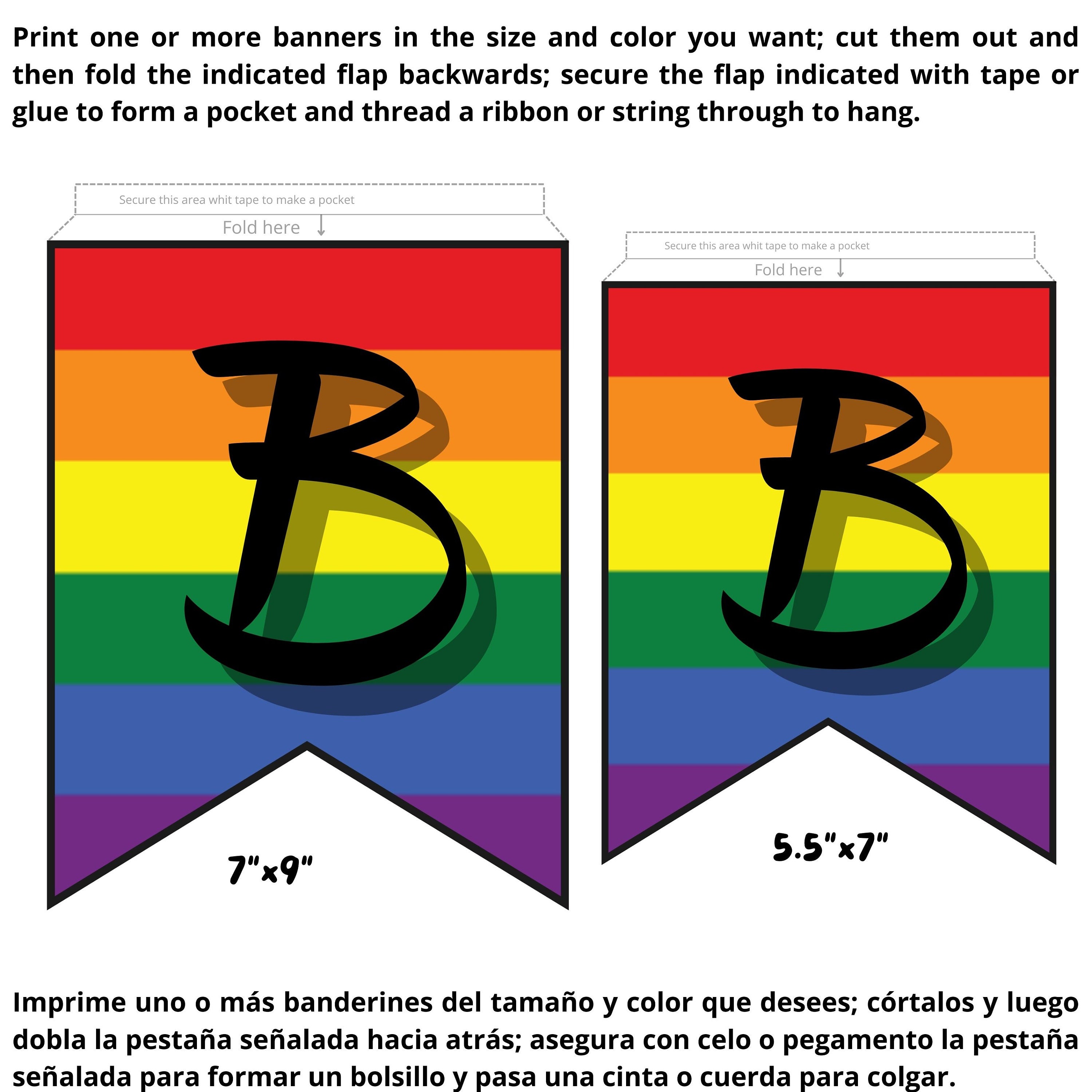 Pride Flag, Printable Pride ABC Banners, Bunting and Signs Set, Digital ...