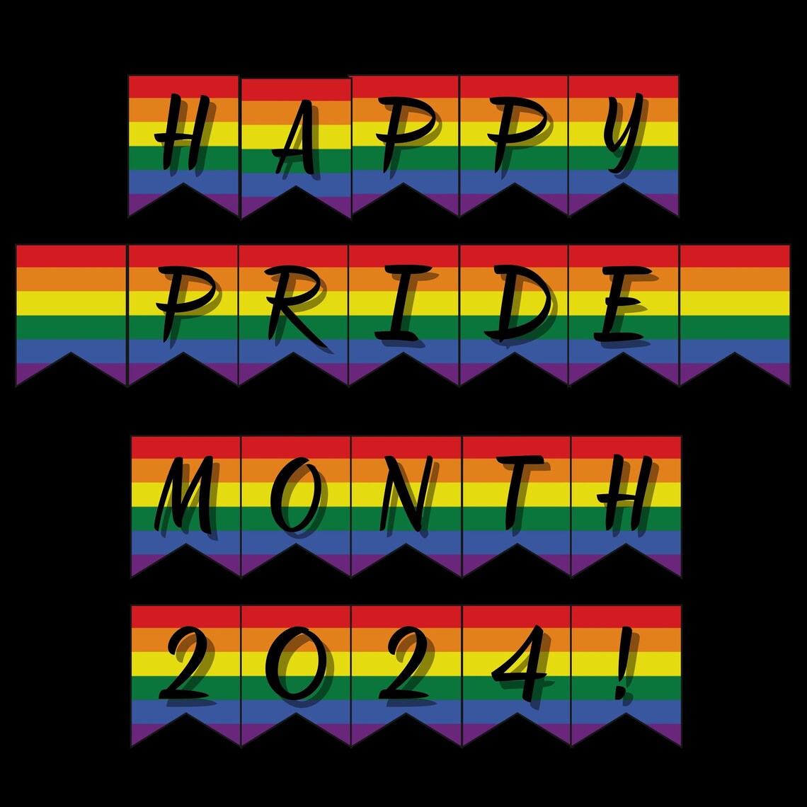 Pride Flag, Printable Pride ABC Banners, Bunting and Signs Set, Digital ...
