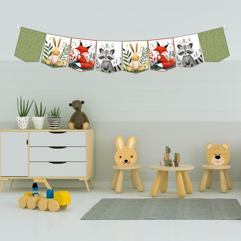 Printable Forest Animals Banners, Children's Room Wall Decor, Nursery ...