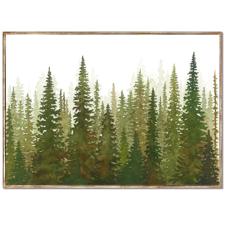 Pine Tree Art - Etsy