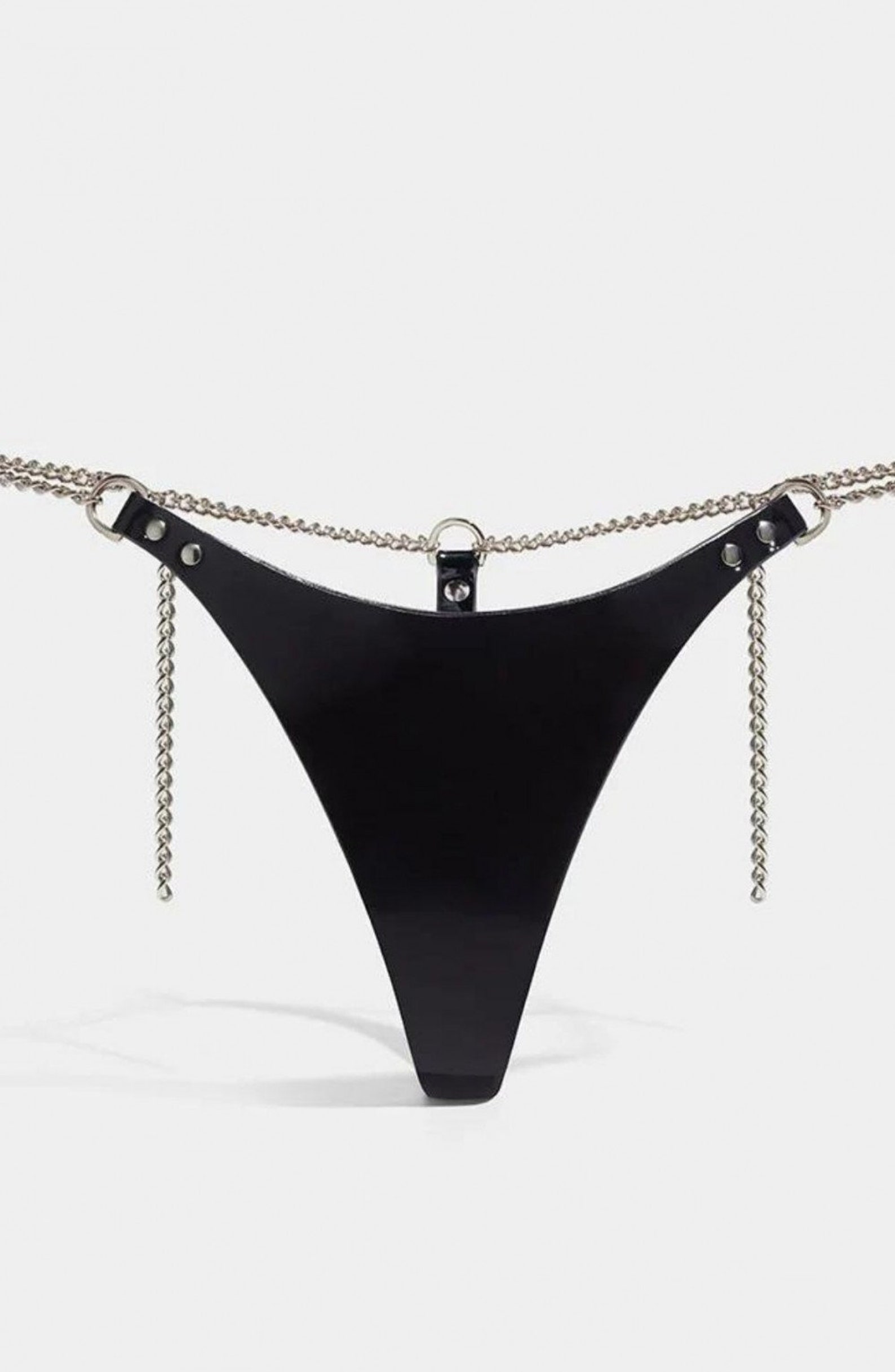 Leather Thong Harness With Waist Chain Leather Fantasy Thong Etsy
