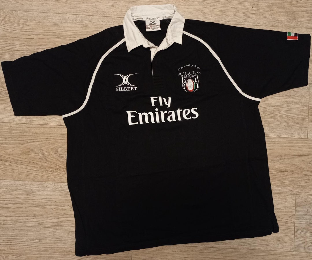 United Arab Emirates Rugby Shirt Jersey Size XL Black Fly Emirates ...