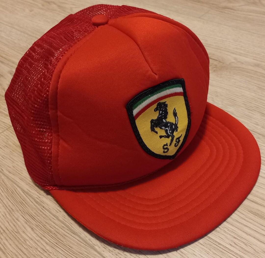 Vintage Ferrari SF 80's Snapback Cap Hat Red Mesh - Etsy
