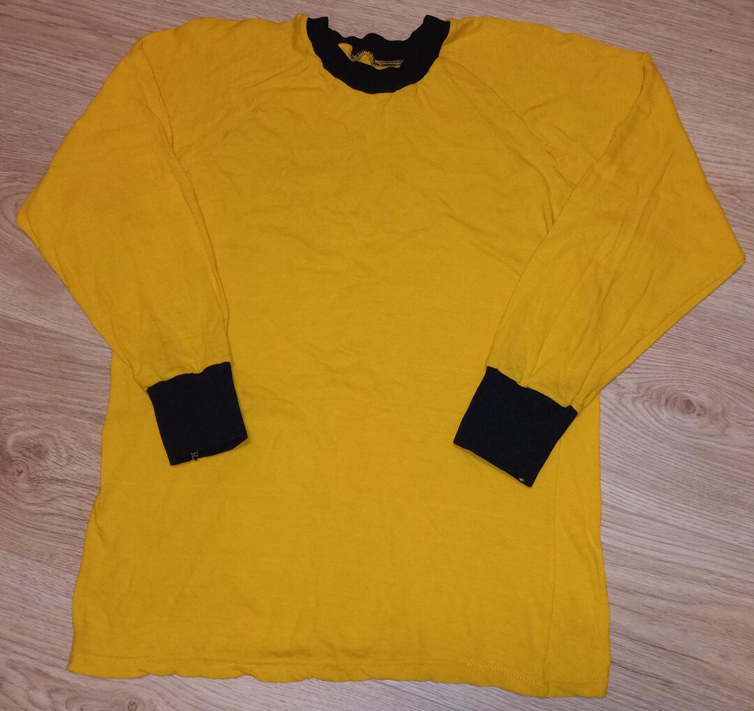 Vintage Retro 60's DDR Dortmund Football Shirt Yellow/black Cotton Boys ...