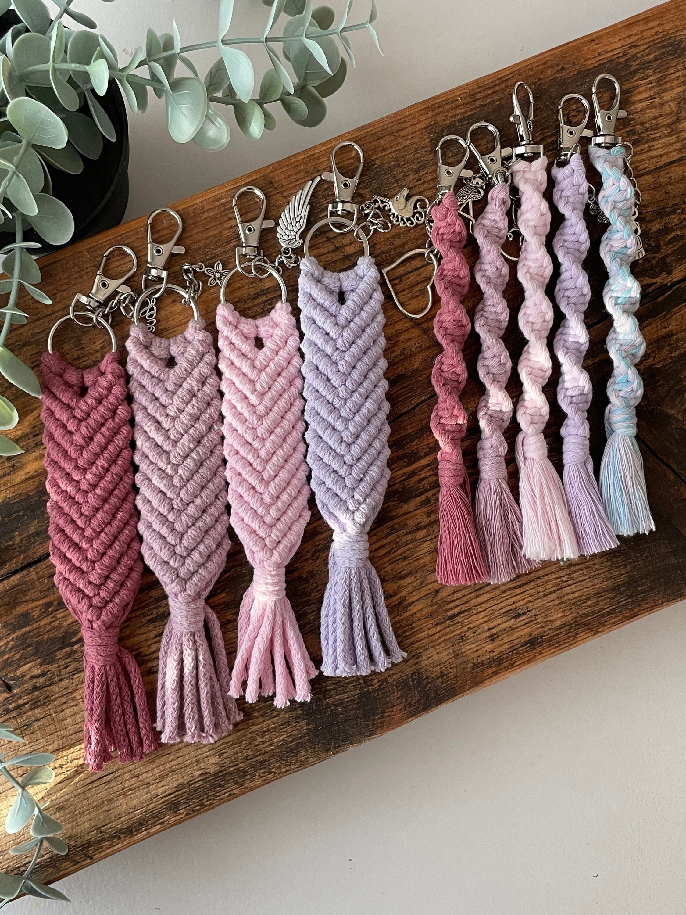 Handmade Macrame Keyring / Twist Keyring / Keychain / Bag Accessories ...