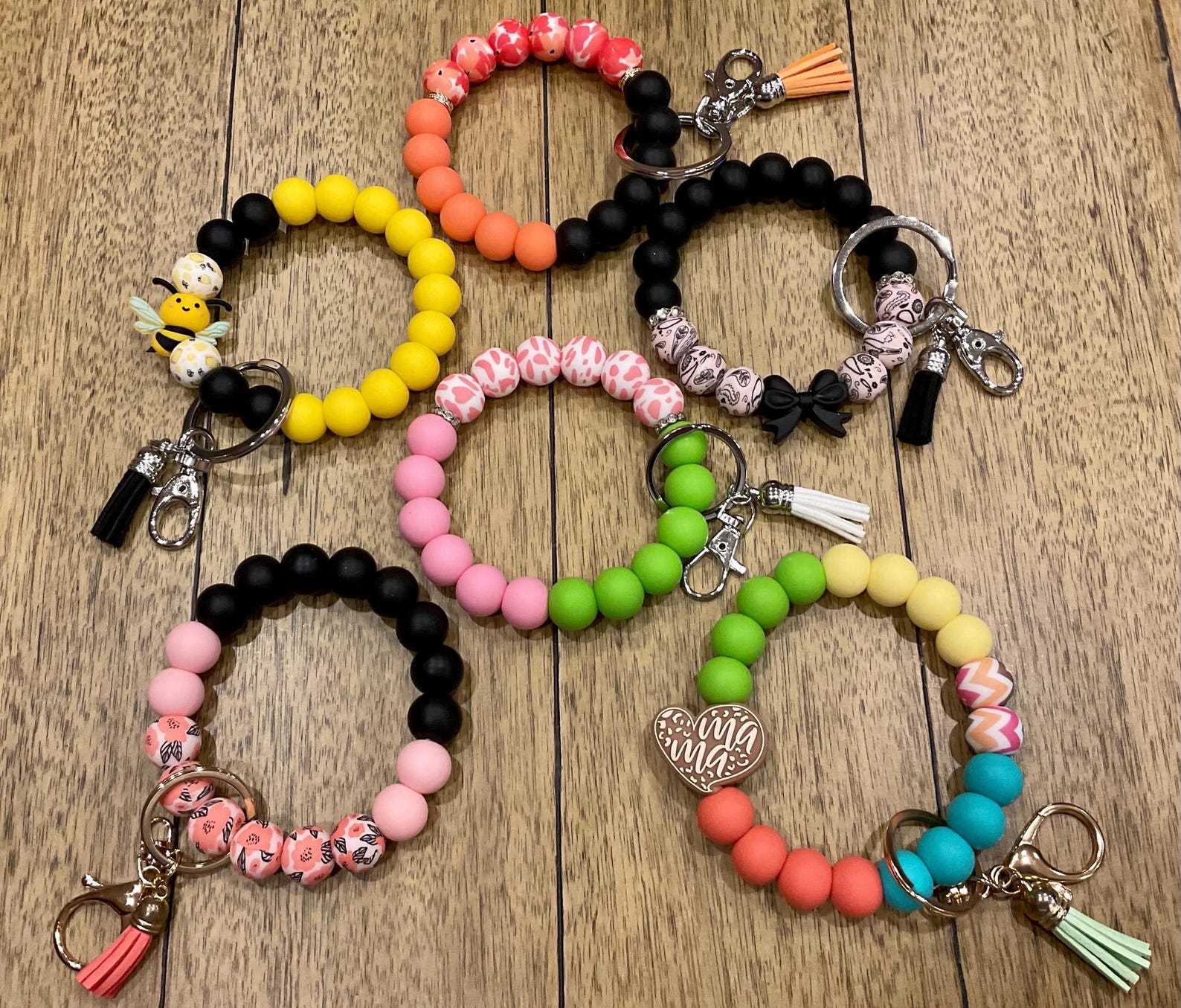 Keychain Wristlet/ Silicone Keychains/ Keychain Bracelet - Etsy