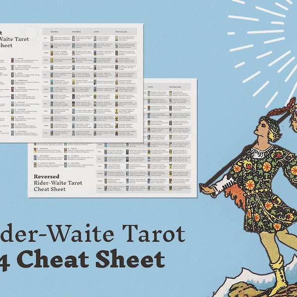 Rider Waite Tarot Card Meanings Cheat Sheets. Rider Waite Printable ...