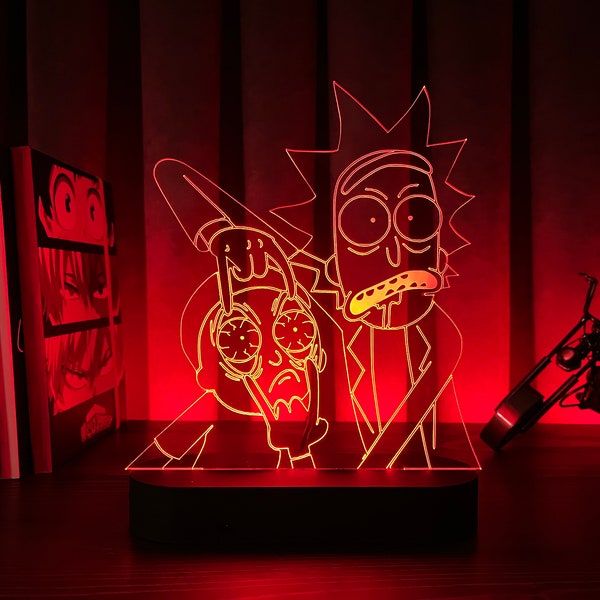 Morty and Rick Led Lamp - Etsy