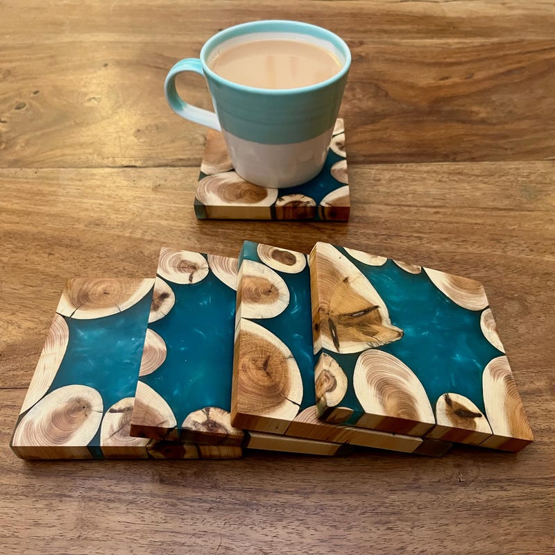 Wood Resin Coasters - Etsy