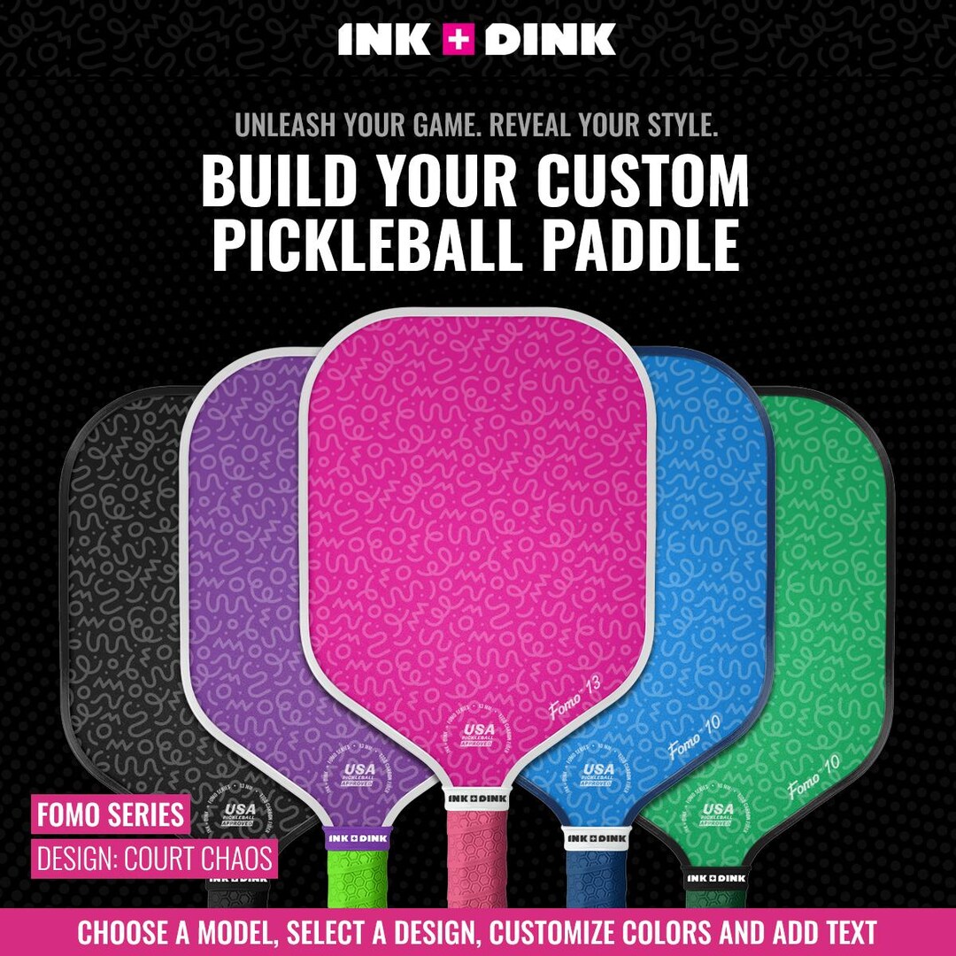 Custom Pickleball Paddle - Court Chaos | Fomo Series by Ink + Dink ...
