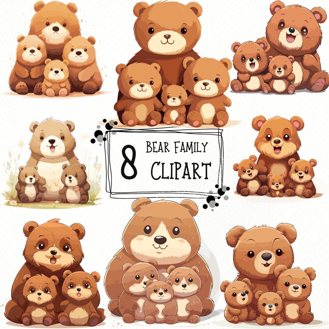 Cute Bear Family Clipart , Cute Bear , Baby Bear Family Clipart and ...