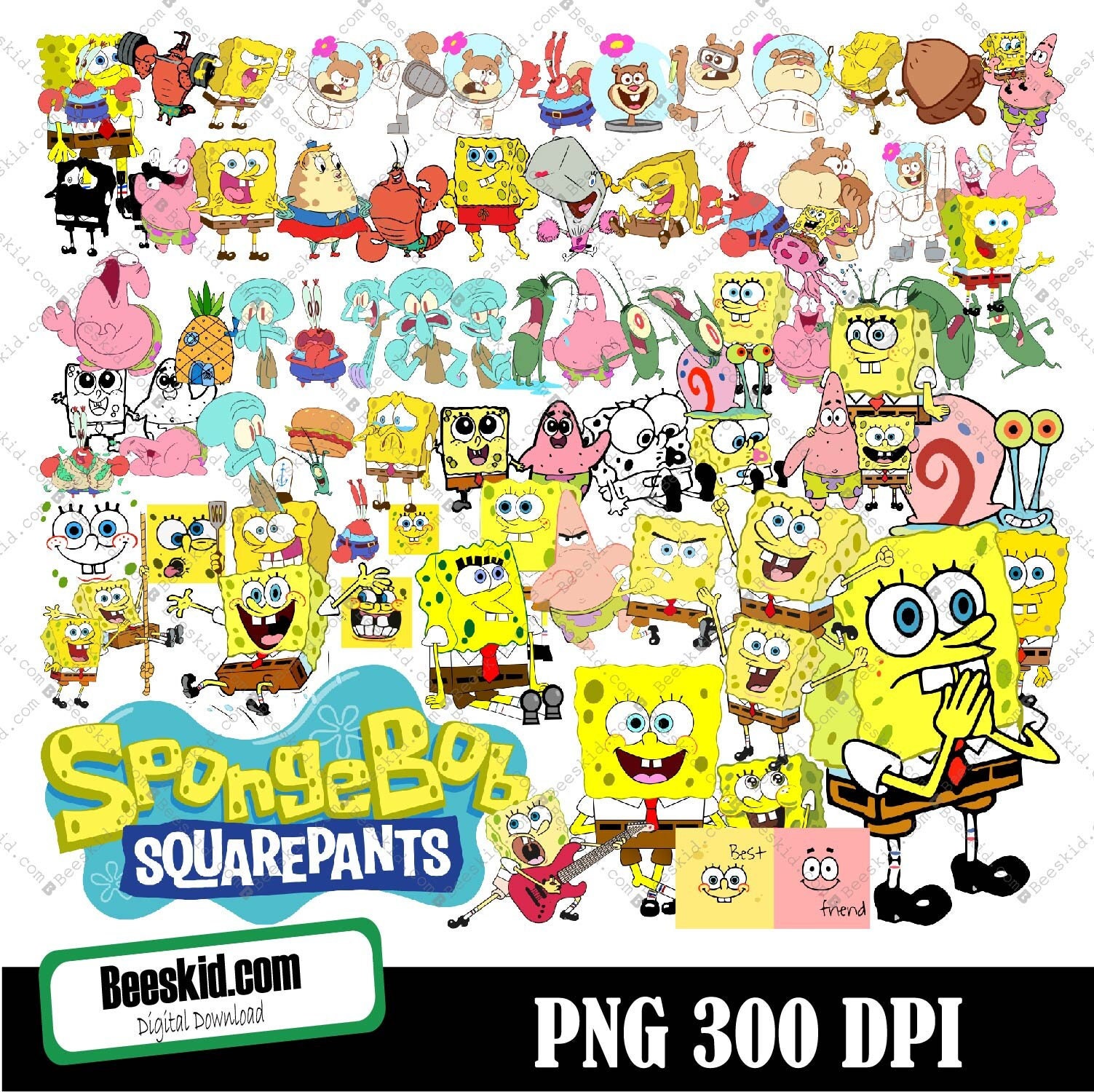 Sponge Bob Svg Bundle Layered Svg and Clipart Files With - Etsy