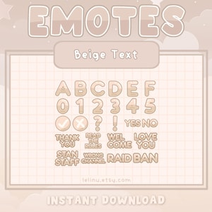 55 Discord Beige/brown Text Emotes | Cute | Cottagecore | INSTANT ...