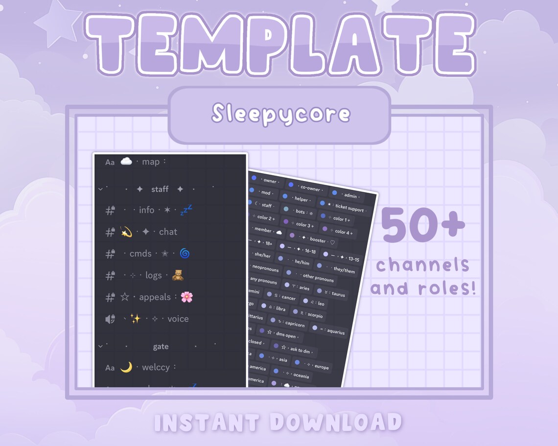 Sleepycore Discord Server Template | 50+ Channels and Roles | Dreamcore ...