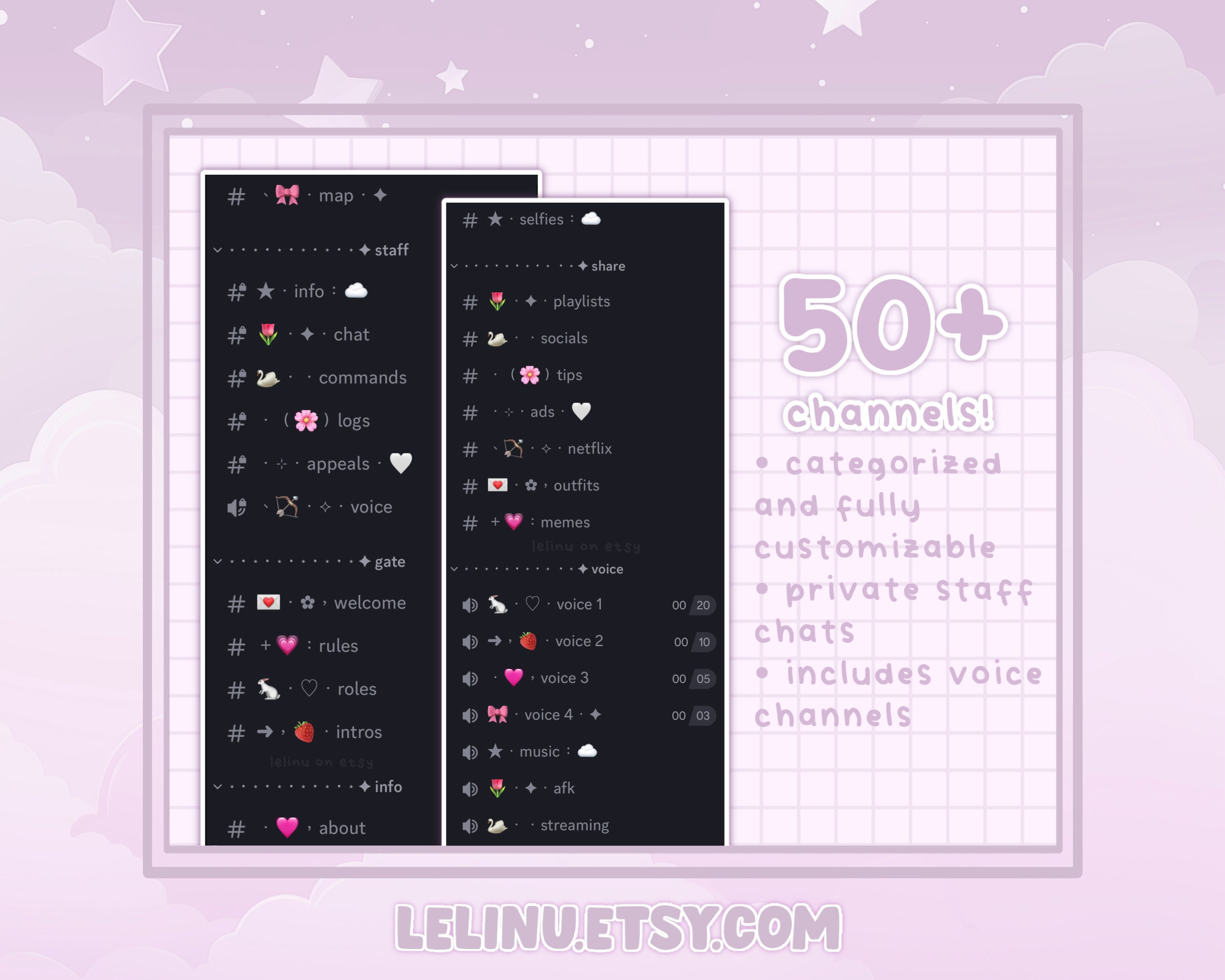 Coquette Discord Server Template | 50+ Channels and Roles | Pink and ...