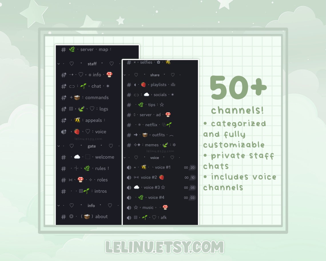 Cottagecore Discord Server Template | 50+ Channels and Roles ...