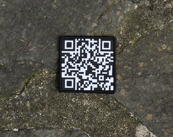 QR Rick Roll Patch Fully Embroidered, Never Gonna Give You up Video ...