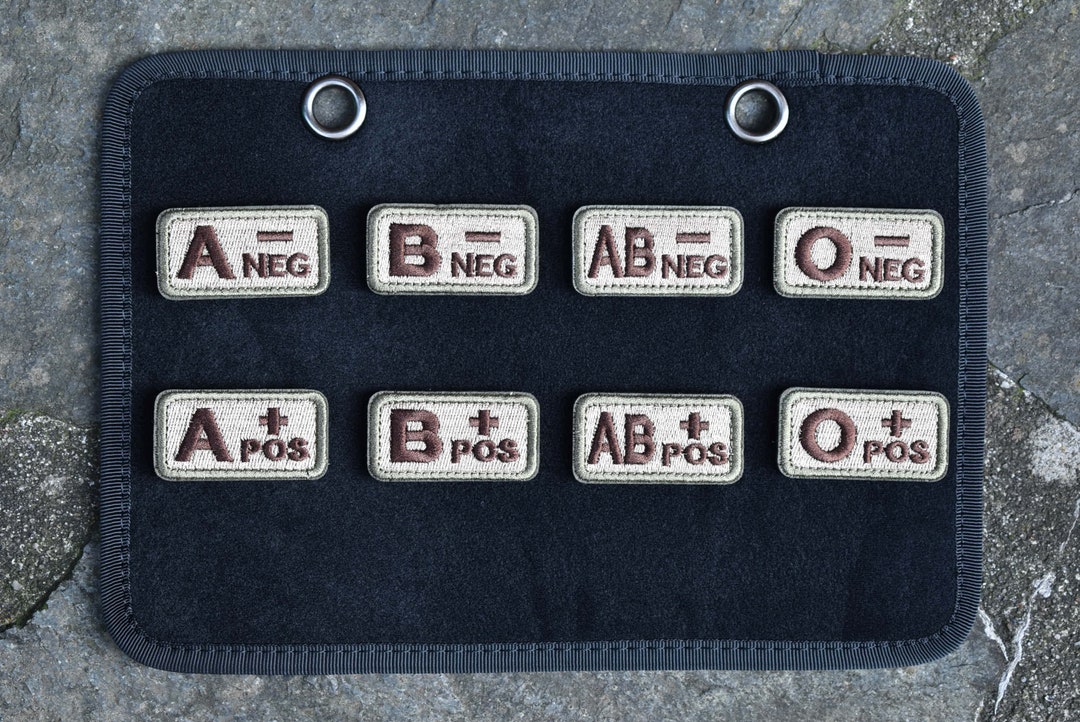 All Blood Types Blood Types Patch Fabric Airsoft Airsoft Tactical Tan ...