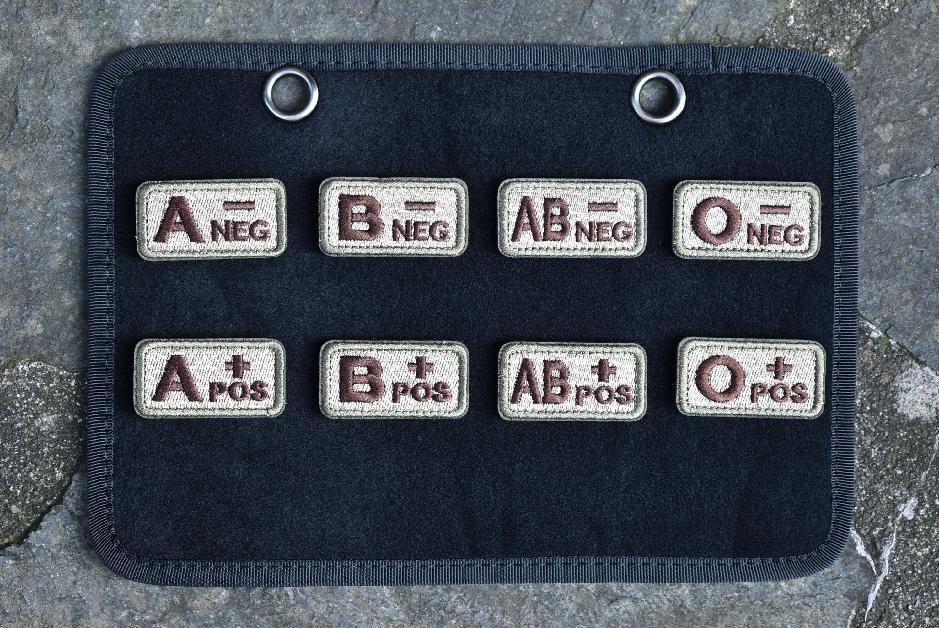 All Blood Types Blood Types Patch Fabric Airsoft Airsoft Tactical Tan ...